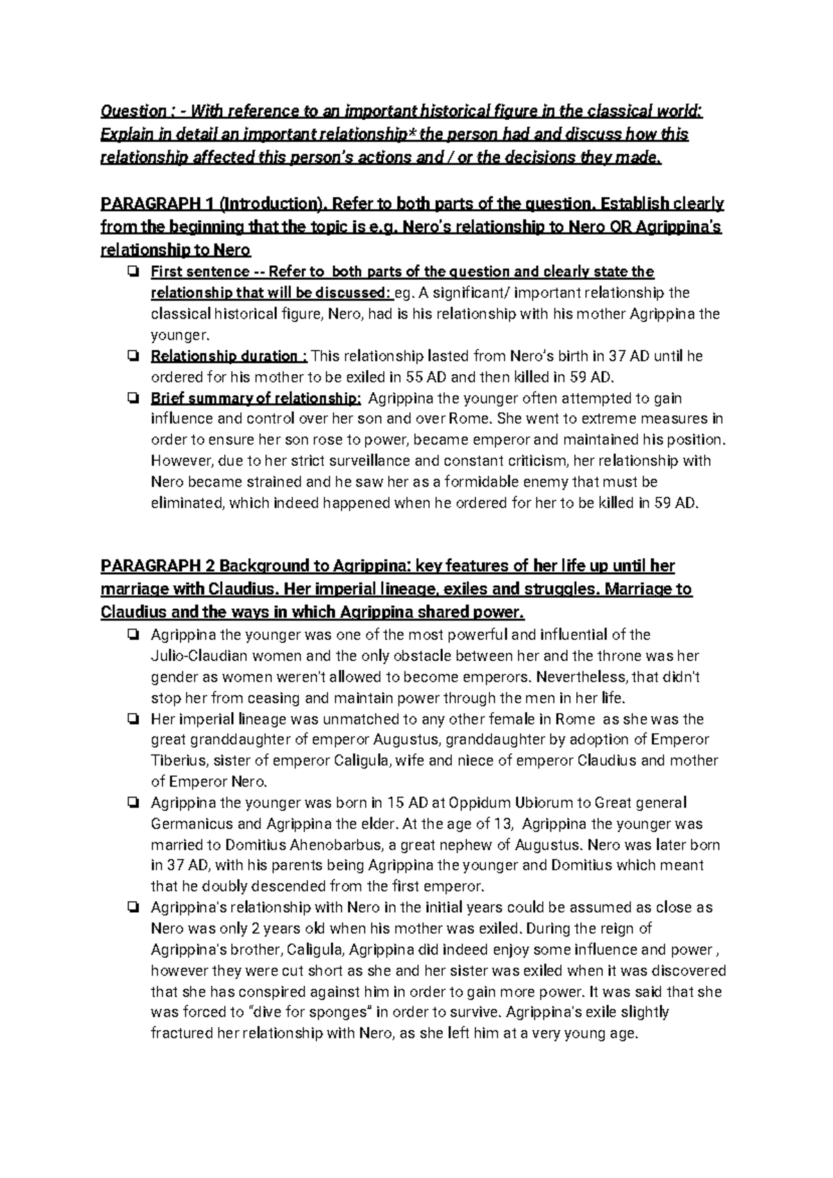 Classics external notes - Question : - With reference to an important ...