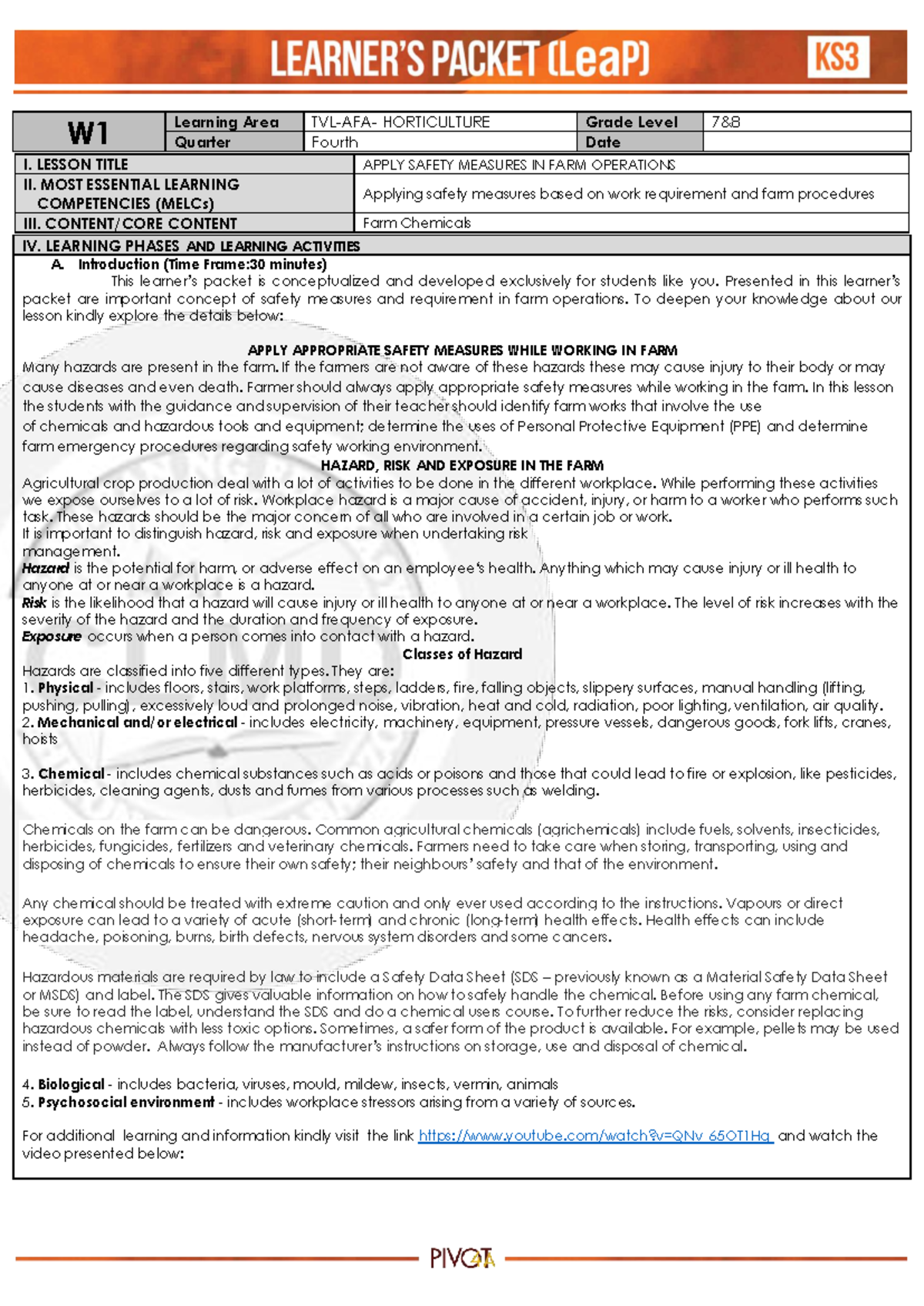 Q4 TLE AFA Horticulture 7 8 Week1 - W Learning Area TVL-AFA ...