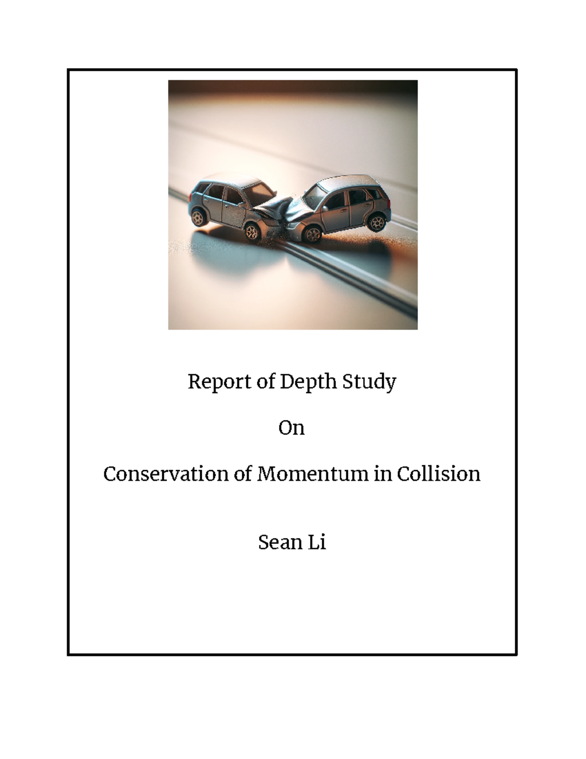 Physics depth study, conservation of momentum - Report of Depth Study ...