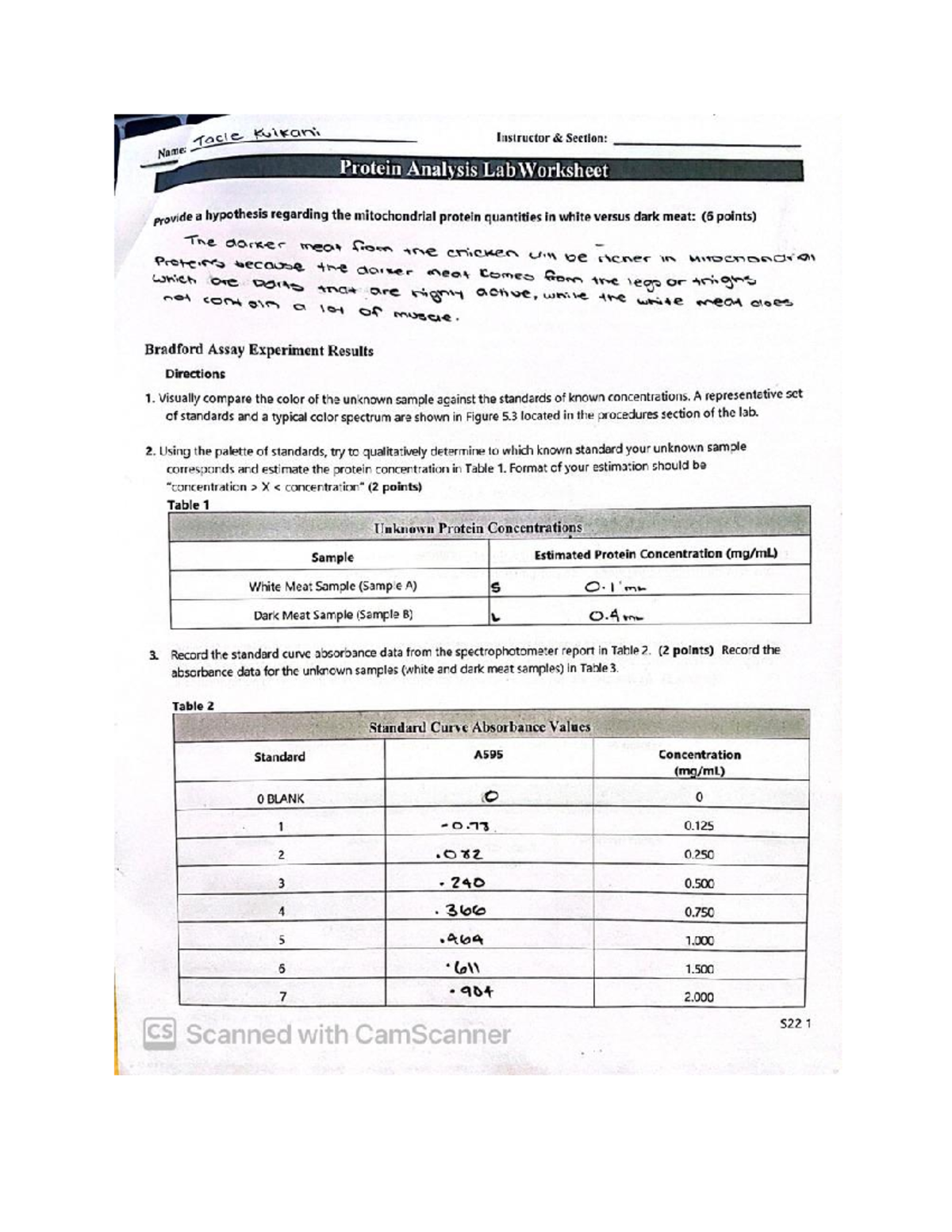 Protein analysis lab - BIO-181L - Studocu