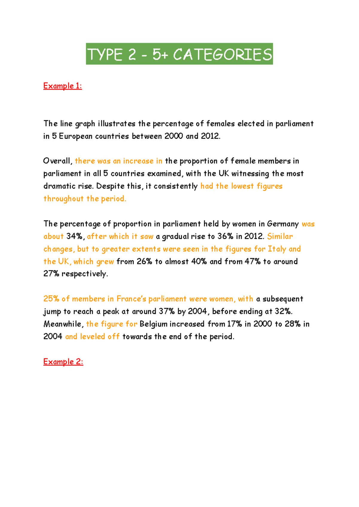 Lesson 6 - TYPE 2 - 5+ CATEGORIES Example 1: The line graph illustrates ...
