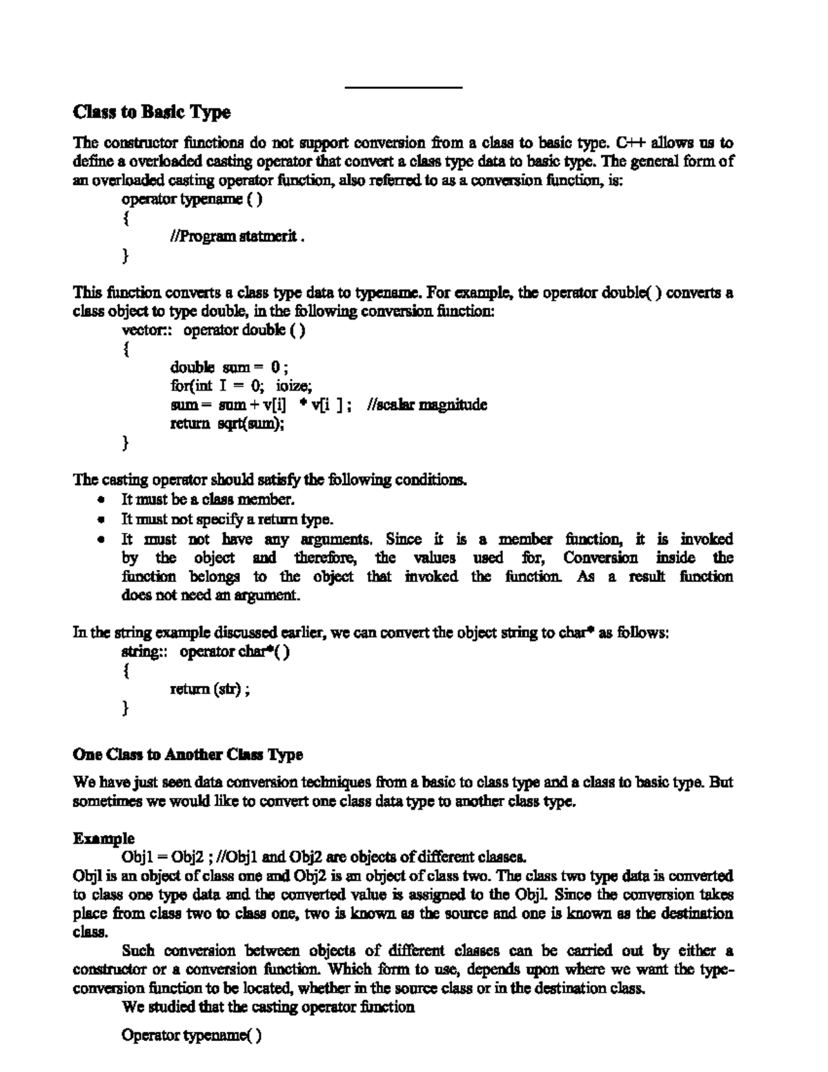 24.Class to Basic Type - Object Oriented Programming - Studocu