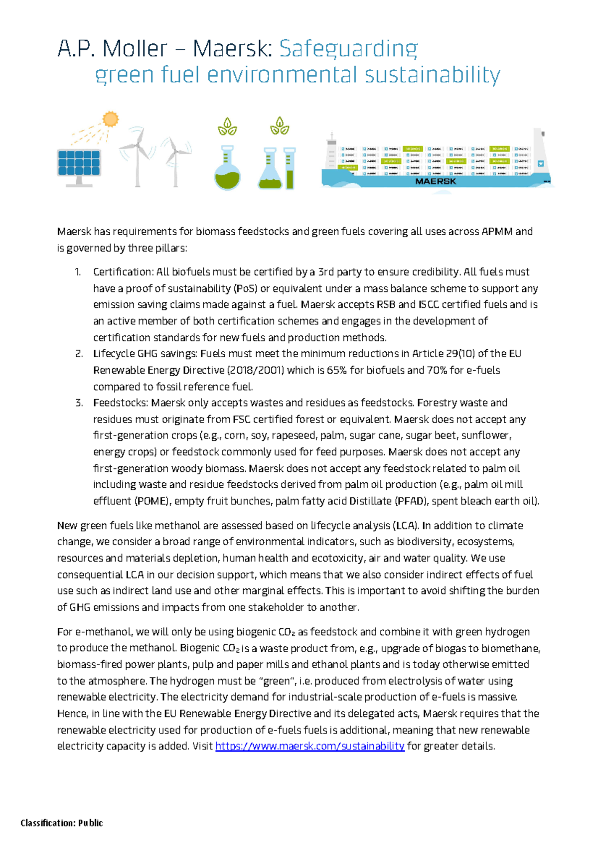 Maersk green fuel environmental sustainability - A. Moller – Maersk ...