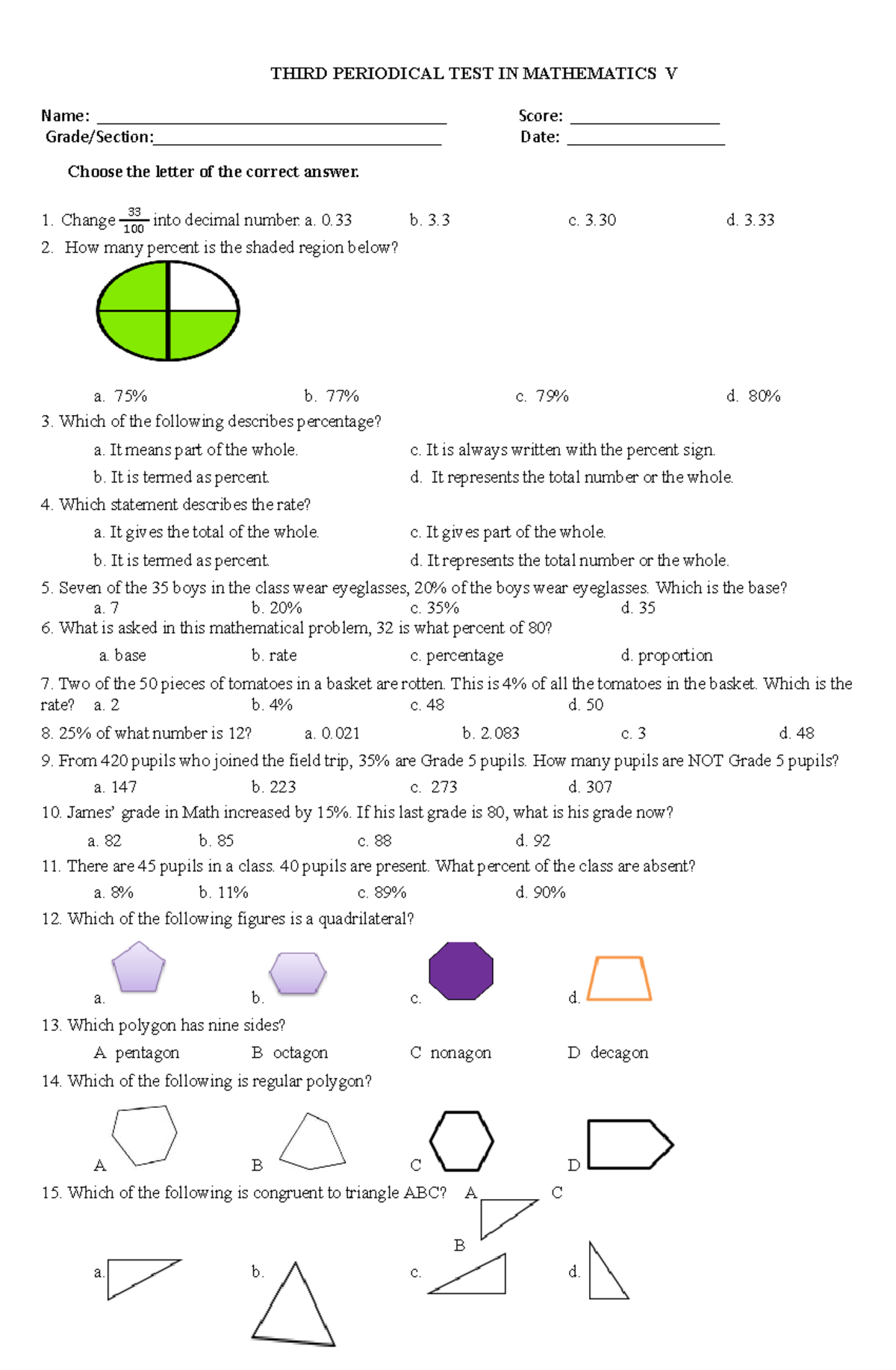 FL-Third Exam Final with TOS - THIRD PERIODICAL TEST IN MATHEMATICS V ...