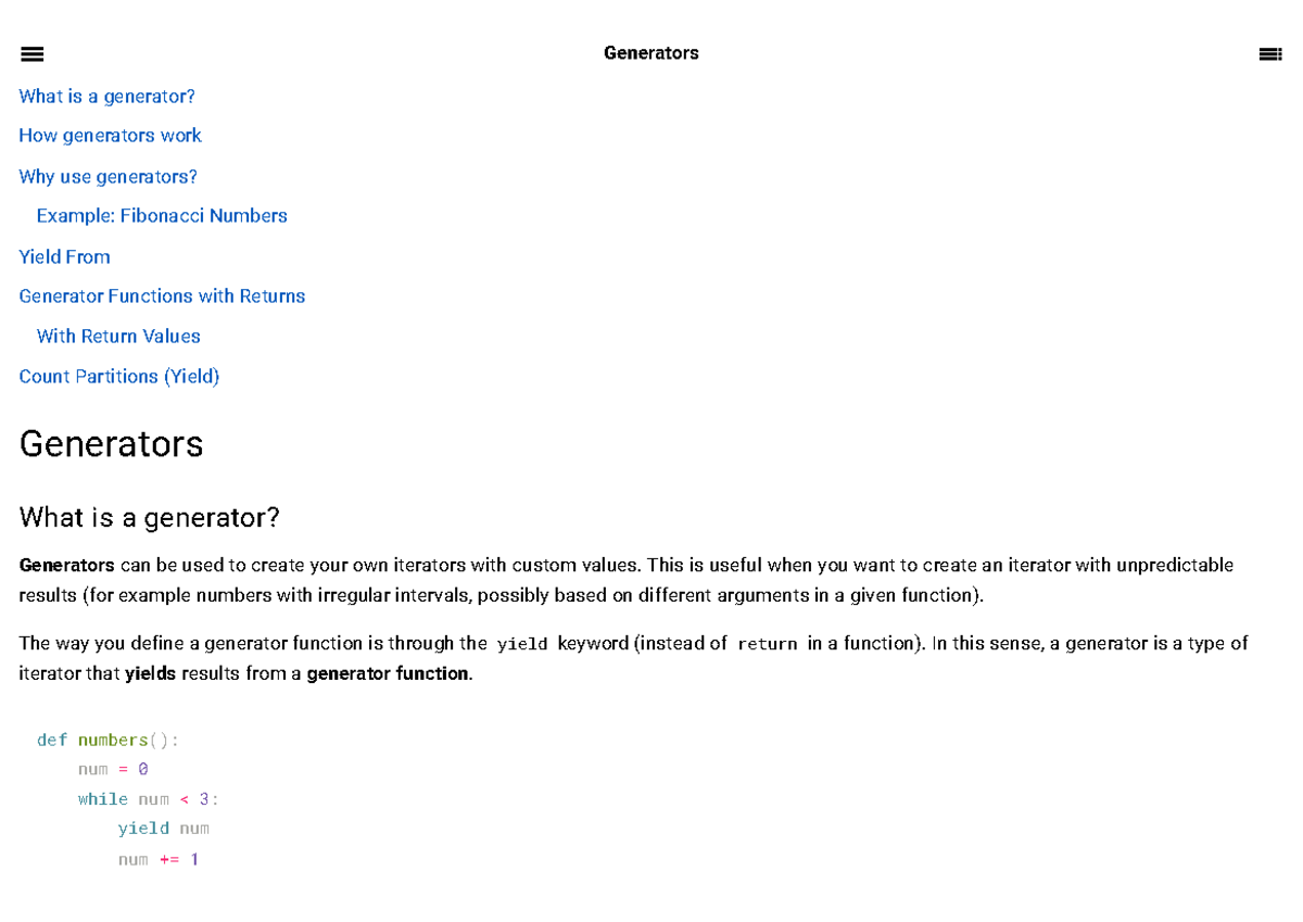 Generators CS61A Notes - Generators What is a generator? How generators ...