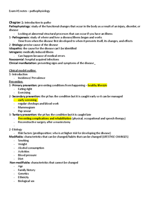 Pathophysiology - Lecture notes 1-13 - PATHOPHYSIOLOGY CHAPTER 1 ...