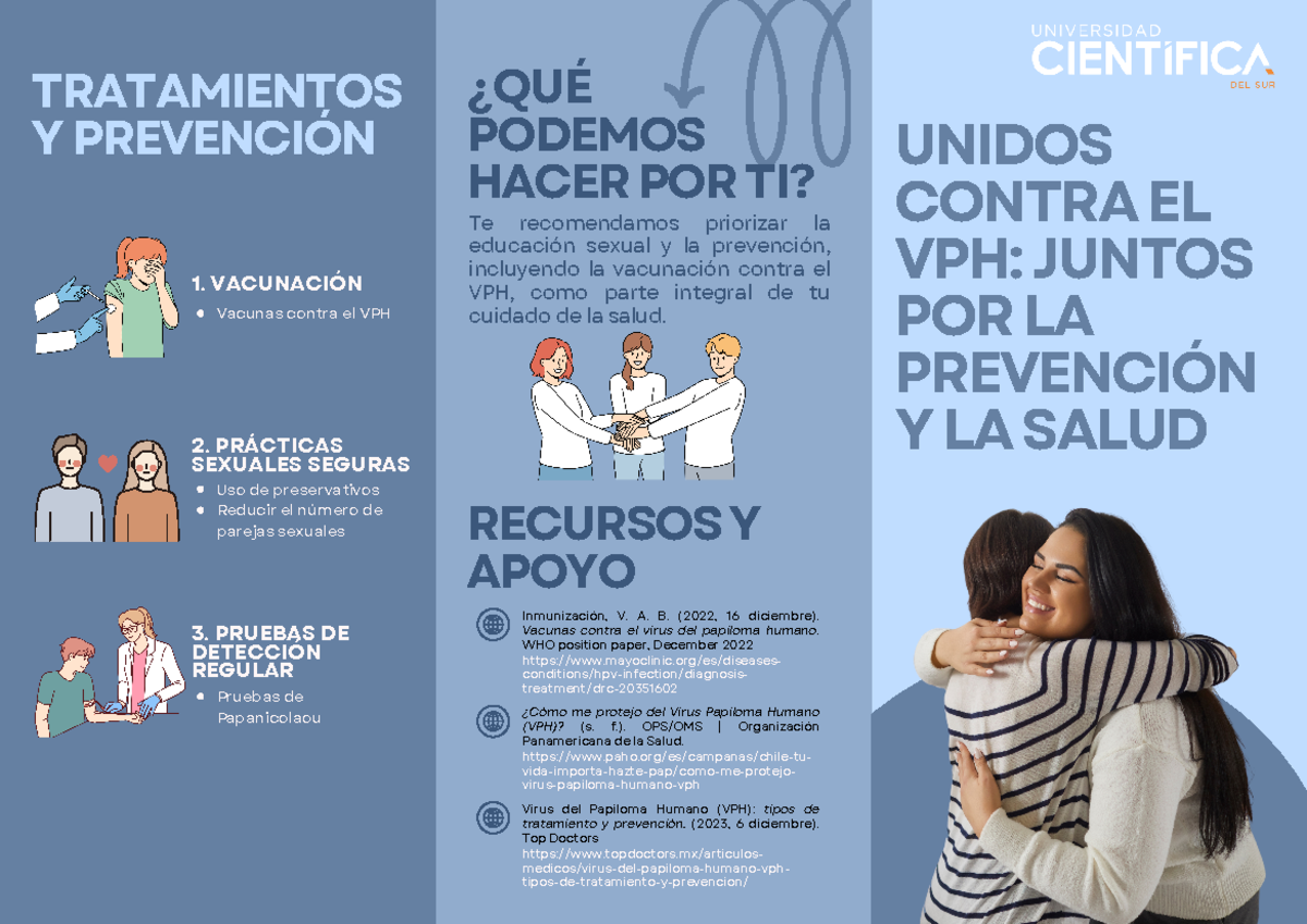 Tríptico "VPH" - Desempeño Universitario I - TRATAMIENTOS Y PREVENCIÓN ...