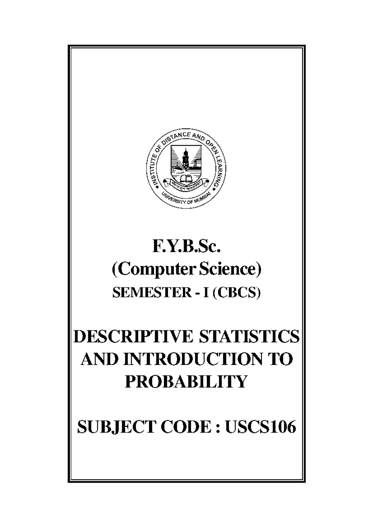 6-Descriptive-Statistics Introduction - F.Y.B. (Computer Science ...