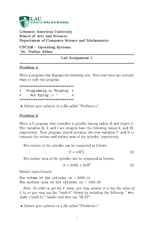 Ps1 sol - problem set of signals and systems solution - EECE 340 Signals and Systems Feb. 5 ...
