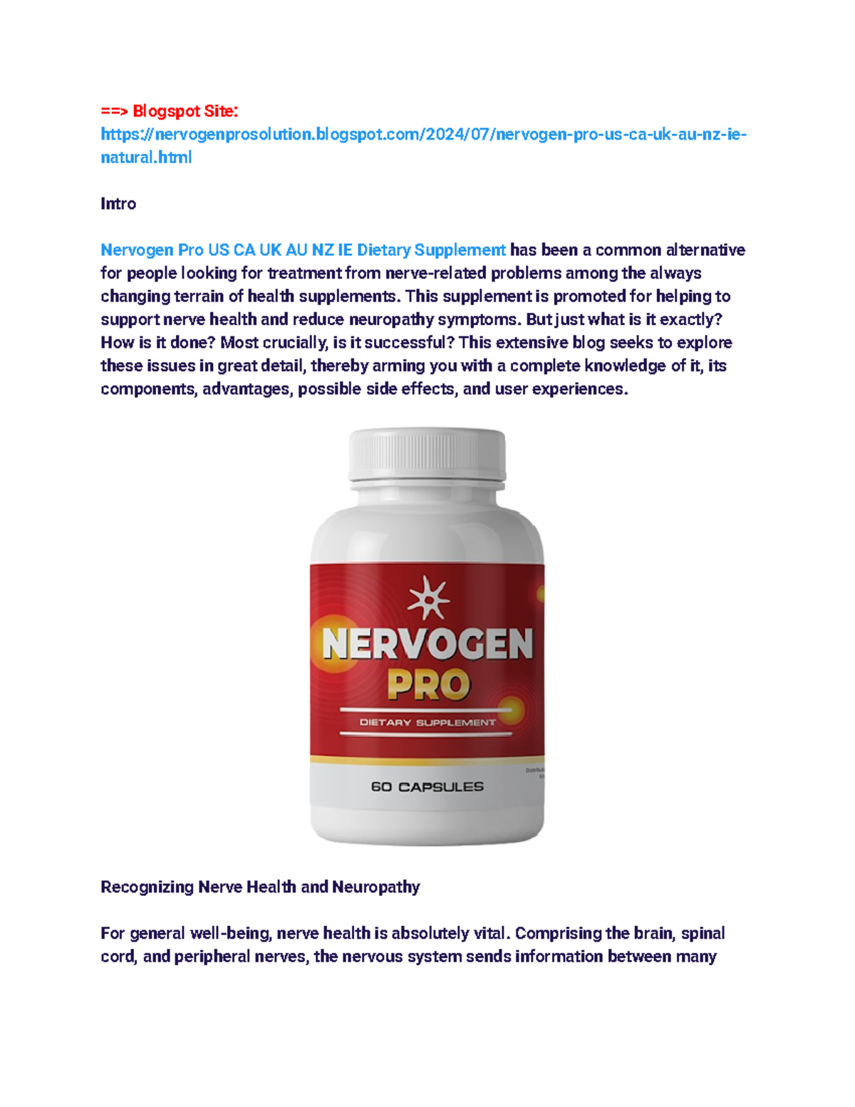 Nervogen Pro US CA UK AU NZ IE Comprehensive Support - ==> Blogspot ...