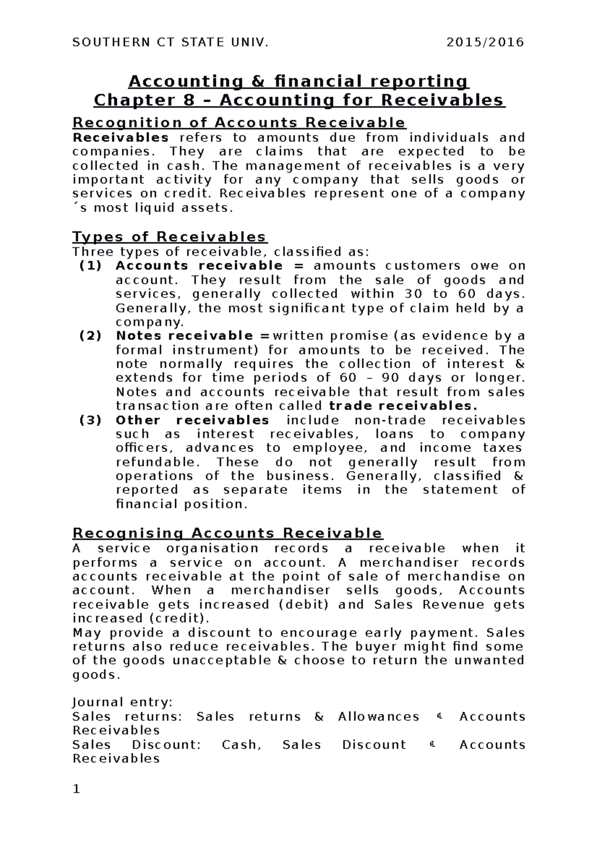 Financial Acctg CH.8 - Accounting & financial reporting Chapter 8 ...