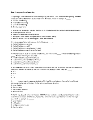 Psy chapter 5 quiz - Christa Guicherit - Course PSY-201-82_General ...