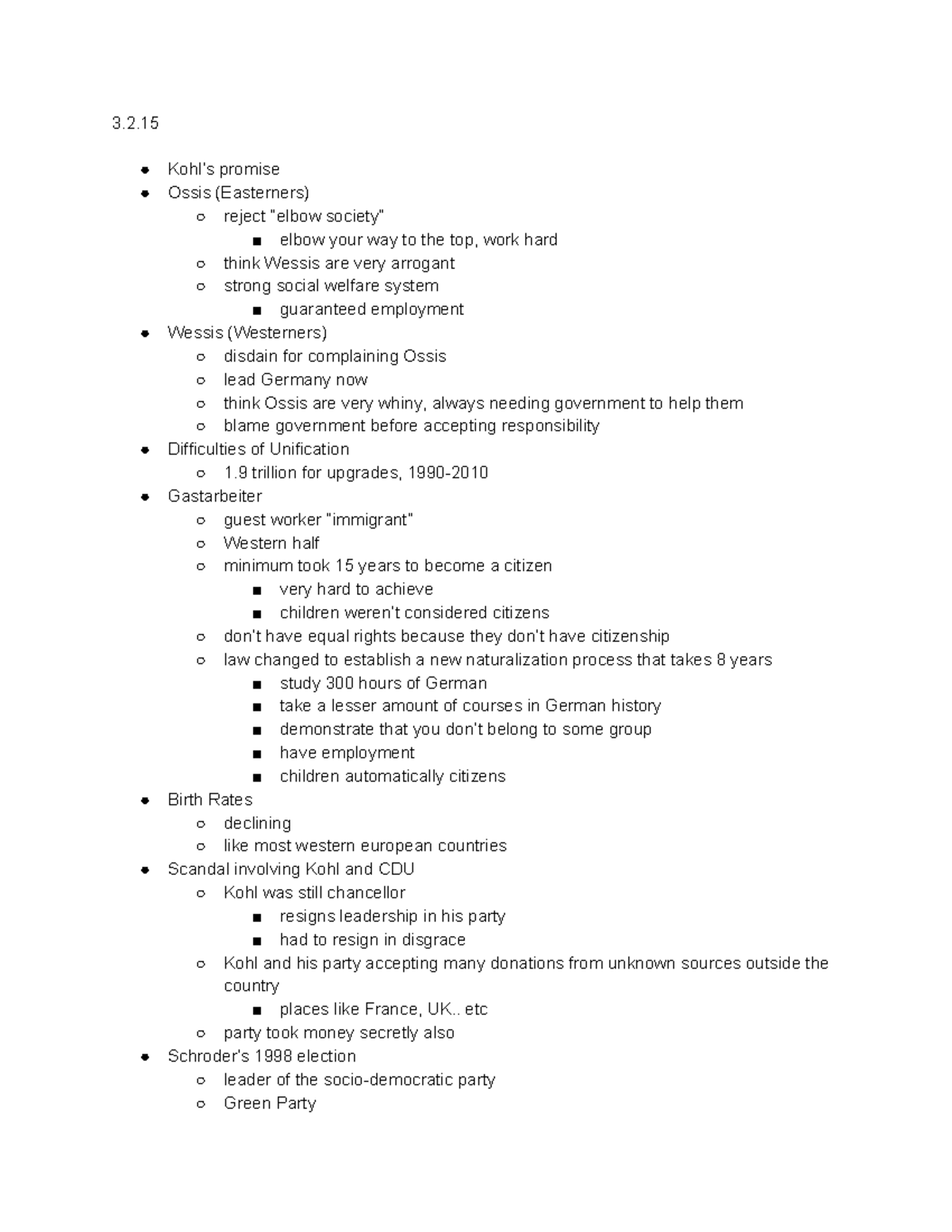 3.2.15 PS 131 - lecture notes - 3.2 promise Ossis (Easterners) reject ...