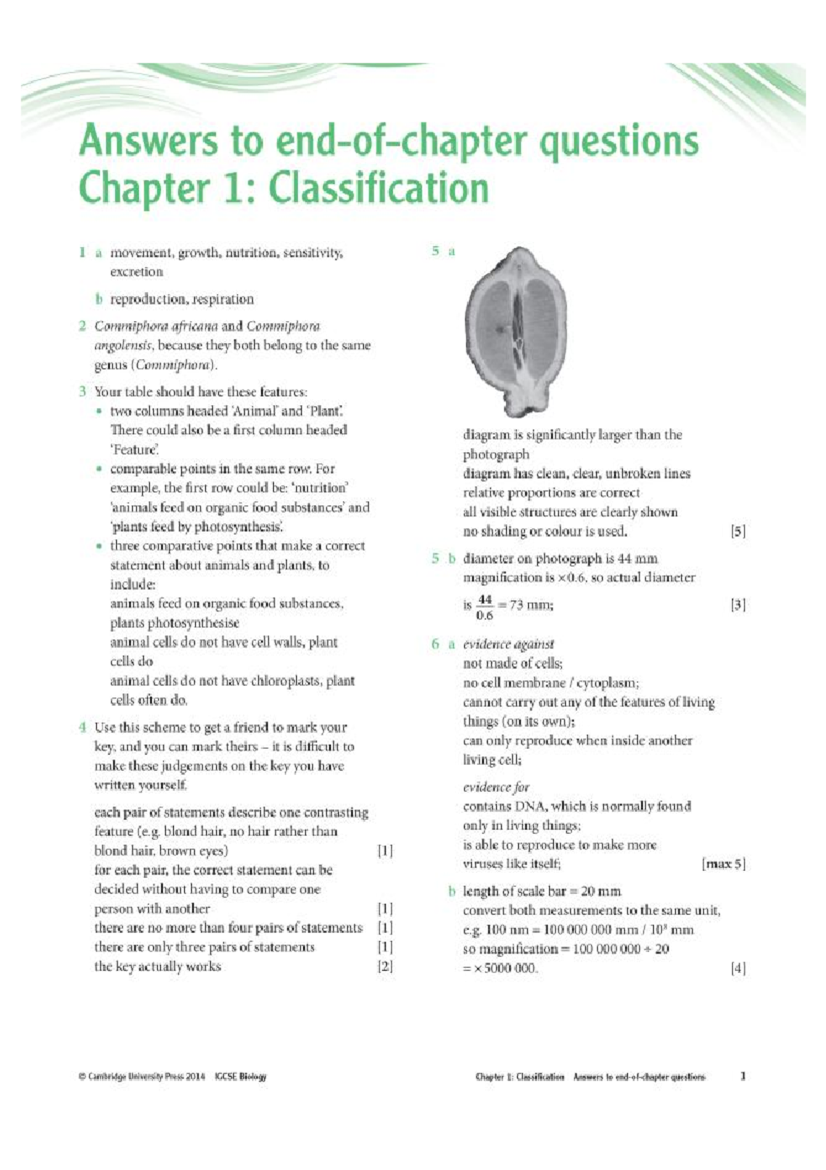 End of chapter 1 question answers (biology) - Studocu