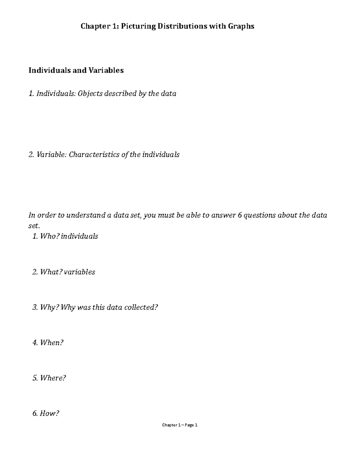 Ch1 Picturing Distributions with Graphs - Chapter 1: Picturing ...
