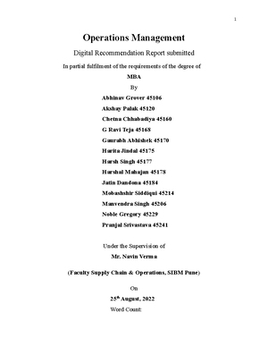 OPM notes revision version - **OPERATIONS MANAGEMENT NOTES [short ...