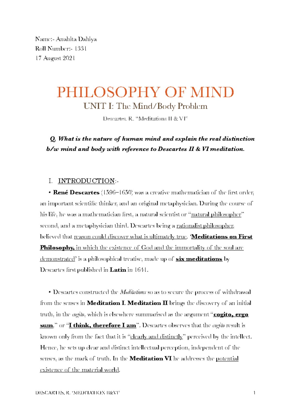 IA - Includes many subjects in B.A. Tons Philosophy course - Western ...