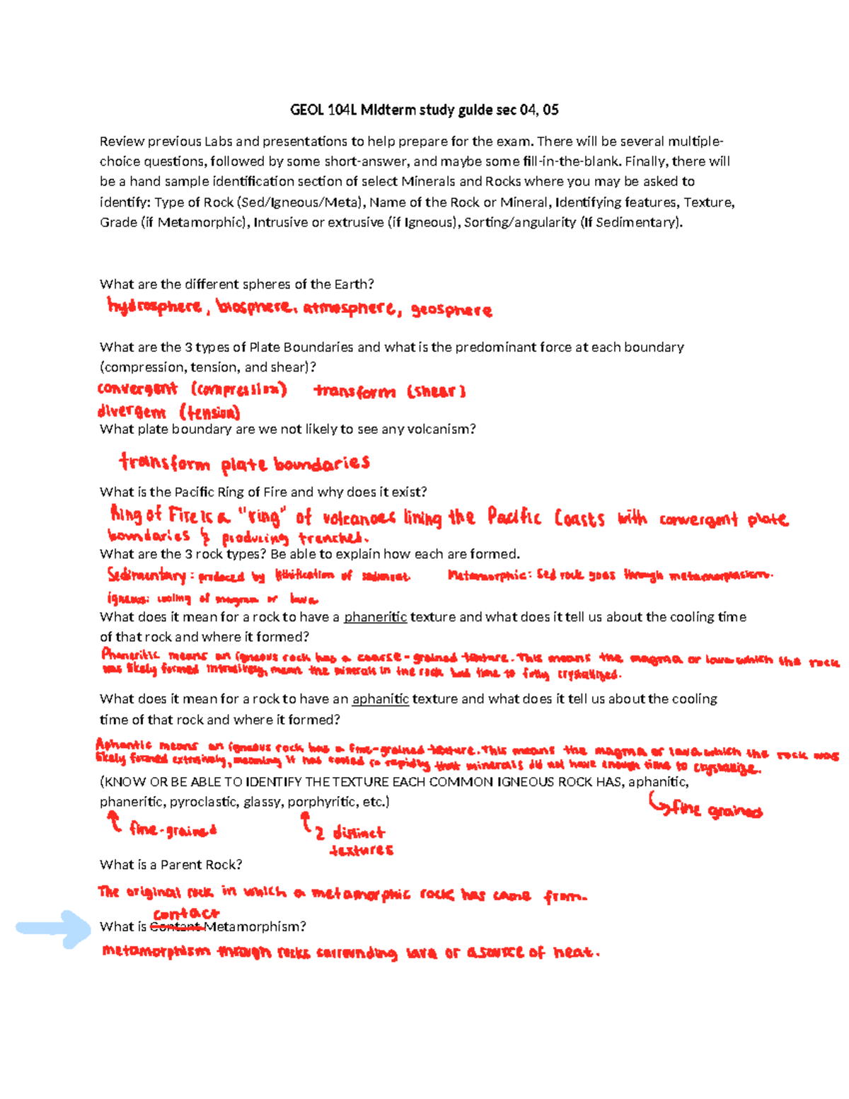 GEOL 104L Midterm Study Guide - Deprecated API usage: The SVG back-end is no longer maintained ...