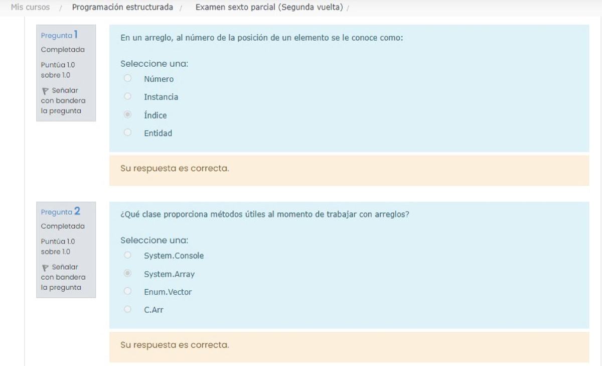 Programacion estructurada Examen sexto parcial (Segunda vuelta) - Programación Estructurada ...