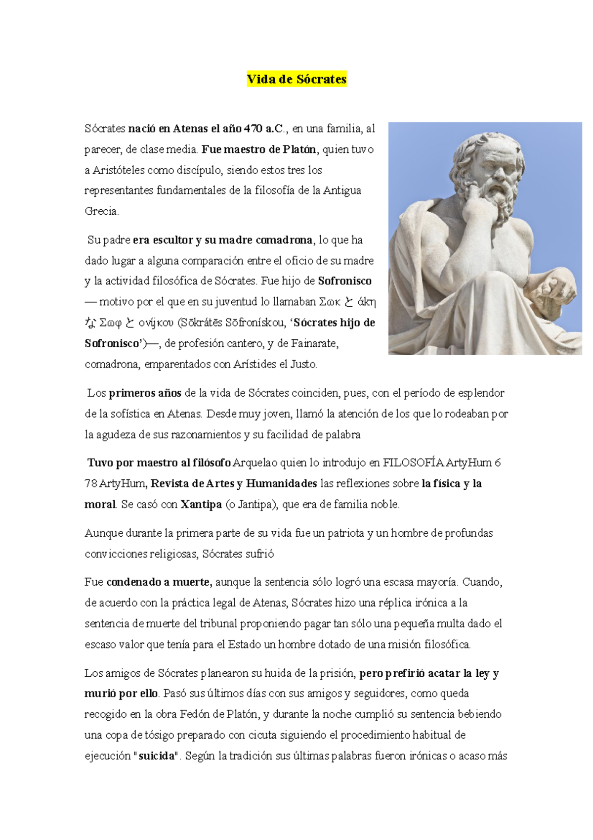 Vida de Sócrates - vida de socrates - Vida de Sócrates Sócrates nació ...