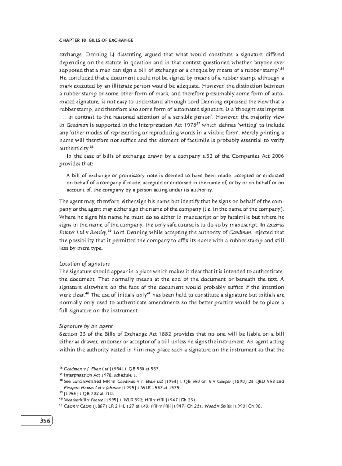 Zlib - n/a - CHAPTER 10 BILLS OF EXCHANGE 356 exchange. Denning LJ ...
