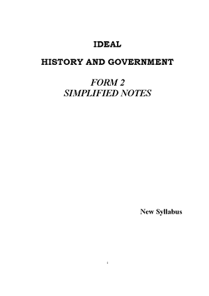 History FORM 3 Notes - History and Government for form 3 Hallo. Welcome ...