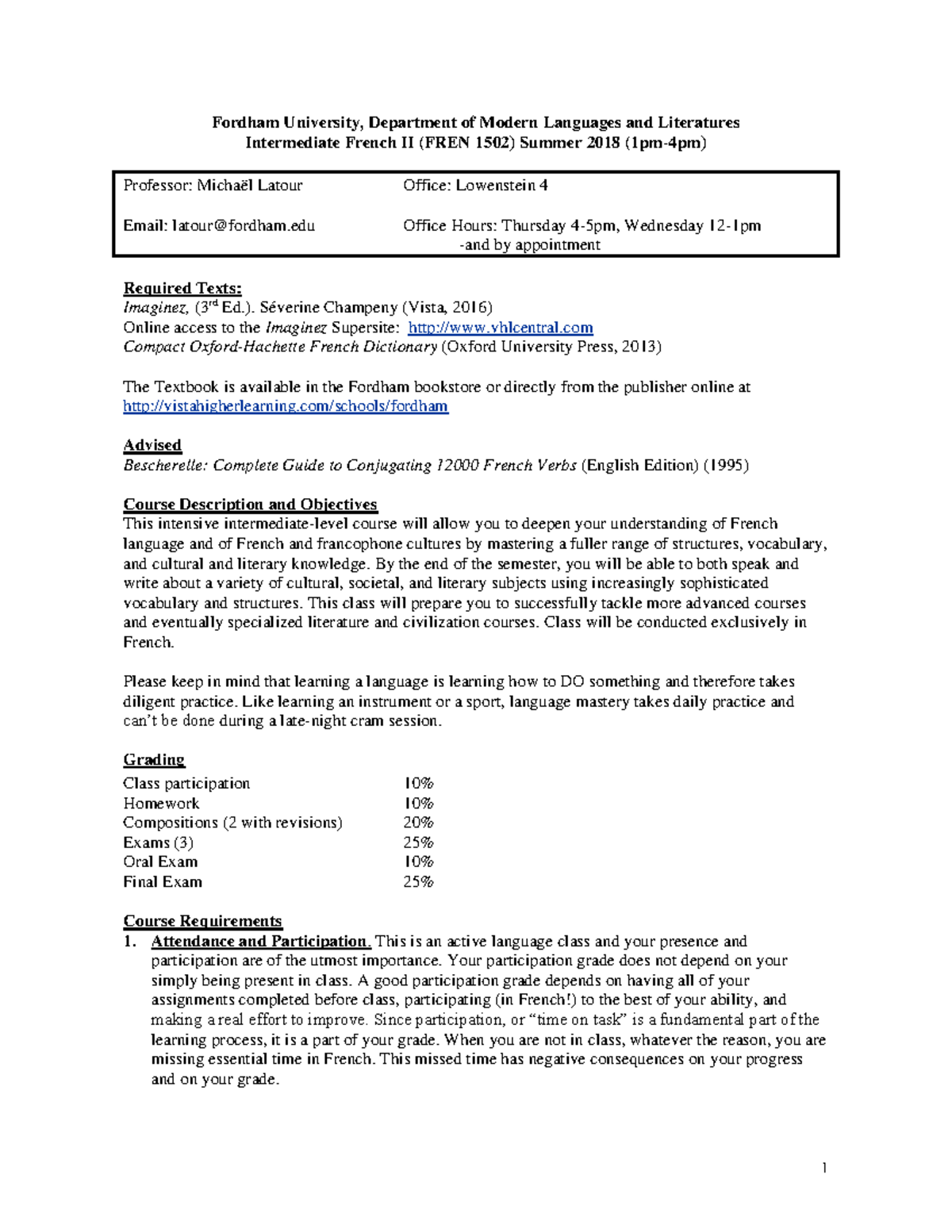 FREN 1502 Intermediate French II 2018 Latour - Fordham University ...