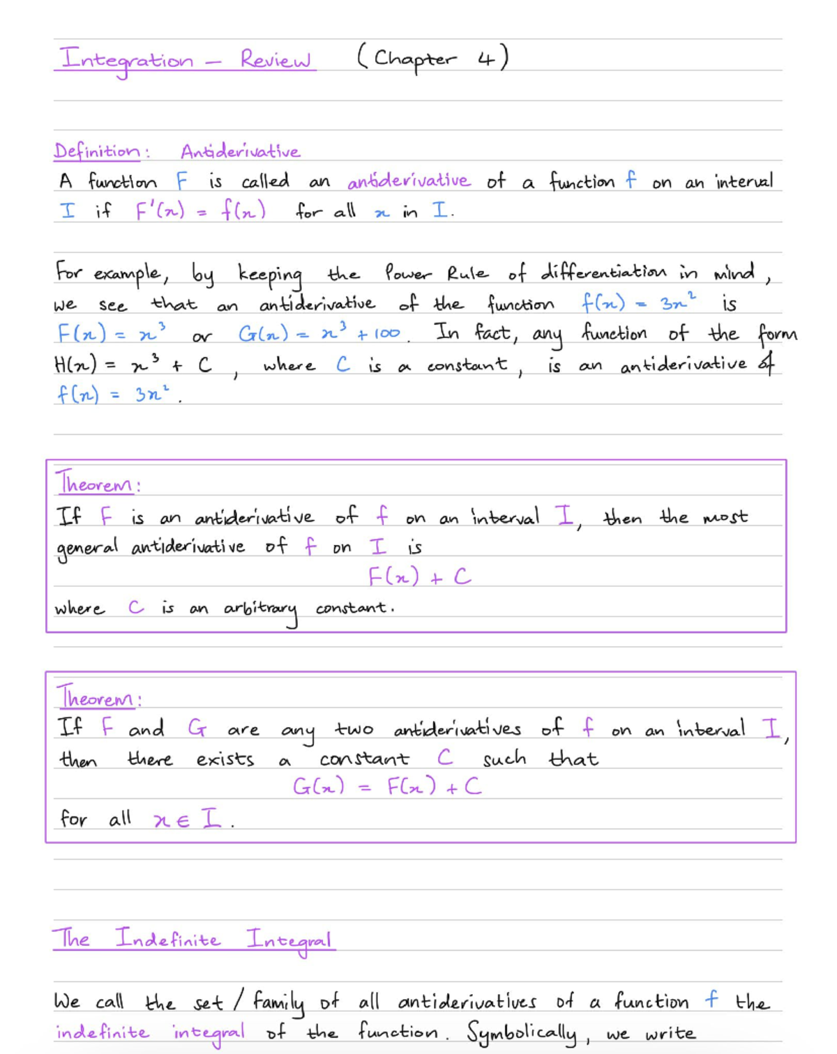 1. Integration - Review - Integration Review (Chapter 4) Definition ...