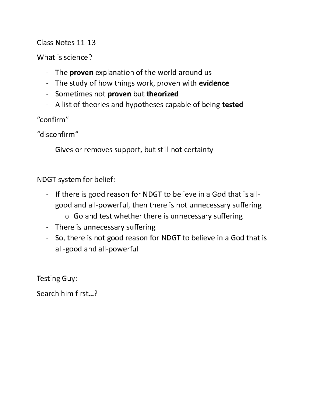 Class Notes 11-13 - Class Notes 11- What is science? - The proven ...