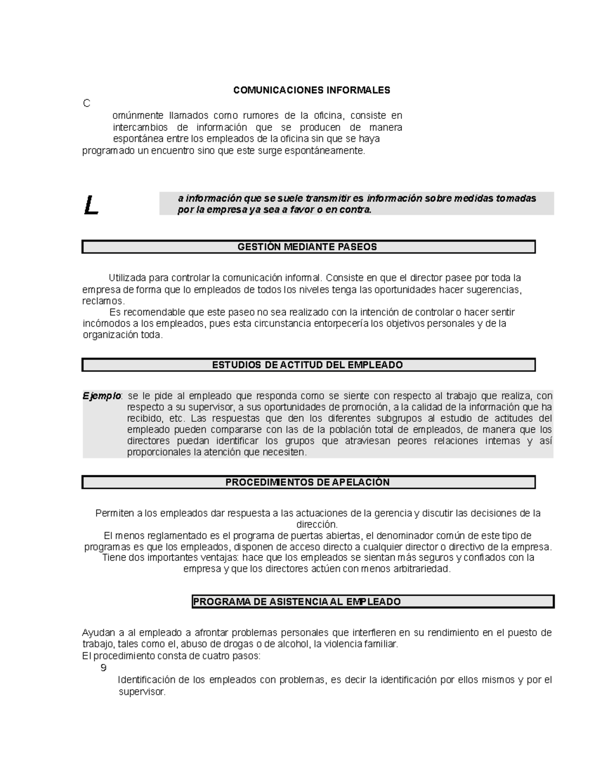 Comunicaciones informales - COMUNICACIONES INFORMALES C omúnmente ...