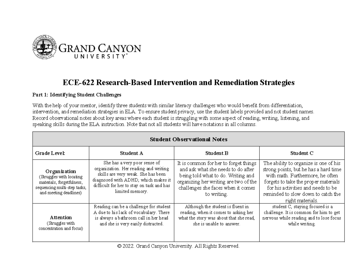 ECE-622 RS T3 Research Based Intervention and Remediation Strategies ... ECE-622 RS T3 Research Based Intervention and Remediation Strategies ...