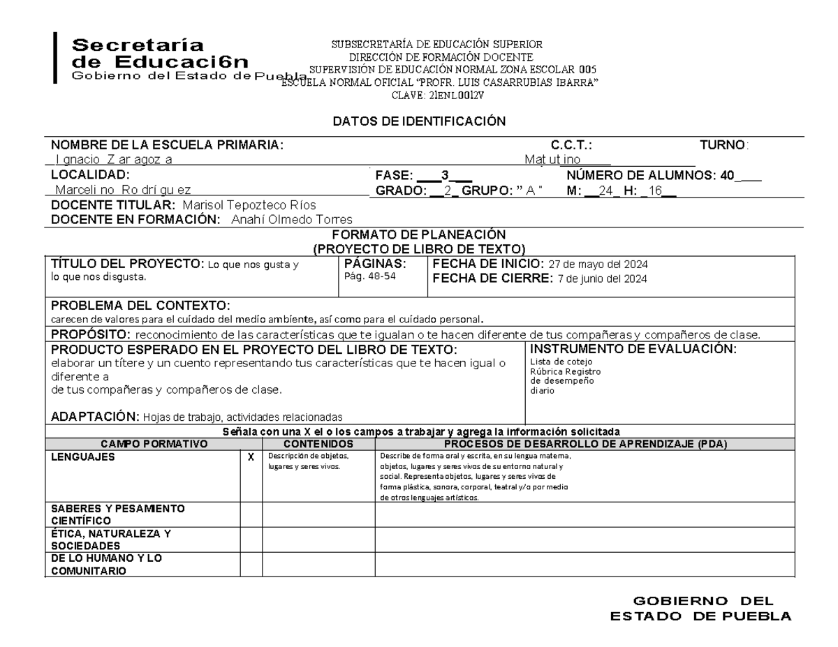 Lo que me gusta y lo que me disgusta 2 - I Secretaría GOBIERNO DEL ...
