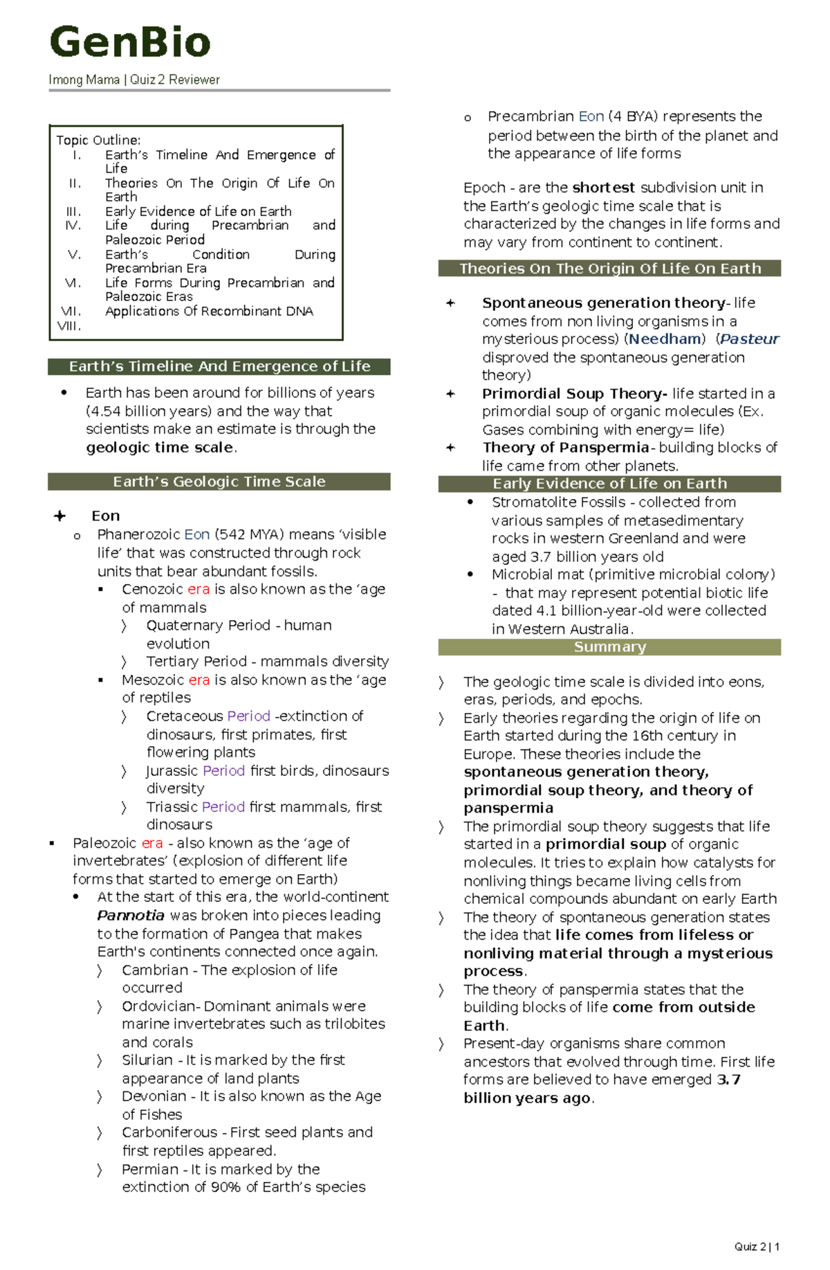 Earth’s Timeline And Emergence of LifeEarth’s Timeline And Emergence of ...