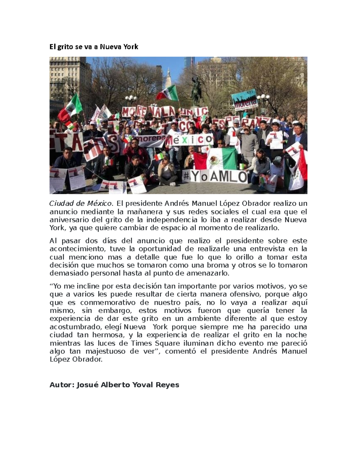 Articulo de periódico del diario - Español - UVM - Studocu