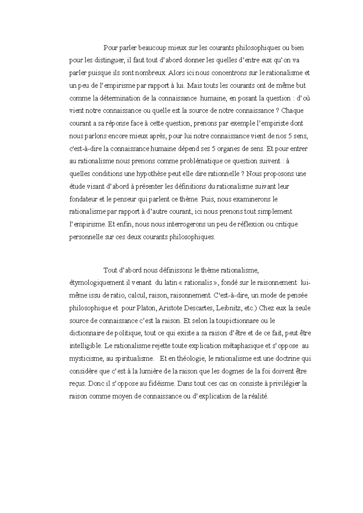 Devoir théorie de la connaissance - Pour parler beaucoup mieux sur les ...