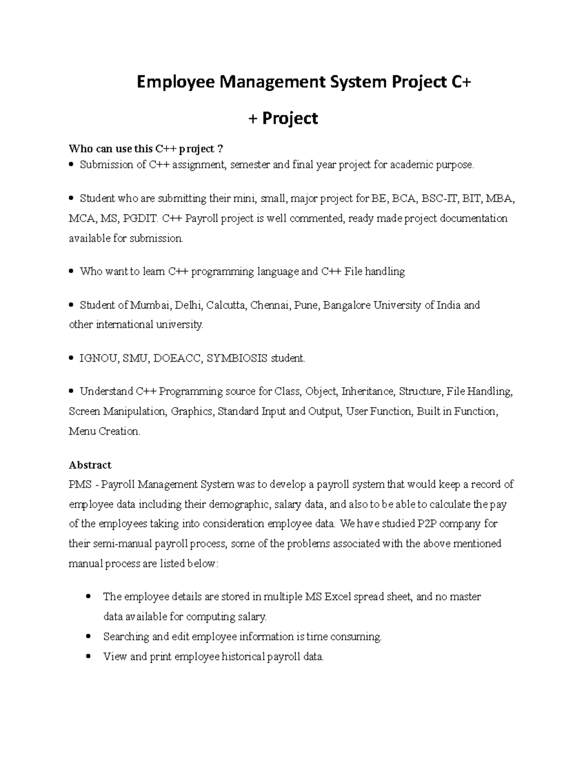 Employee management system project - Student who are submitting their ...