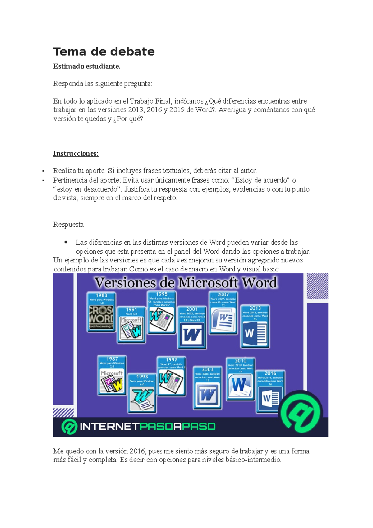 Foro-Tema de debate- Angel Gabriel Chipana Lazaro - Tema de debate ...
