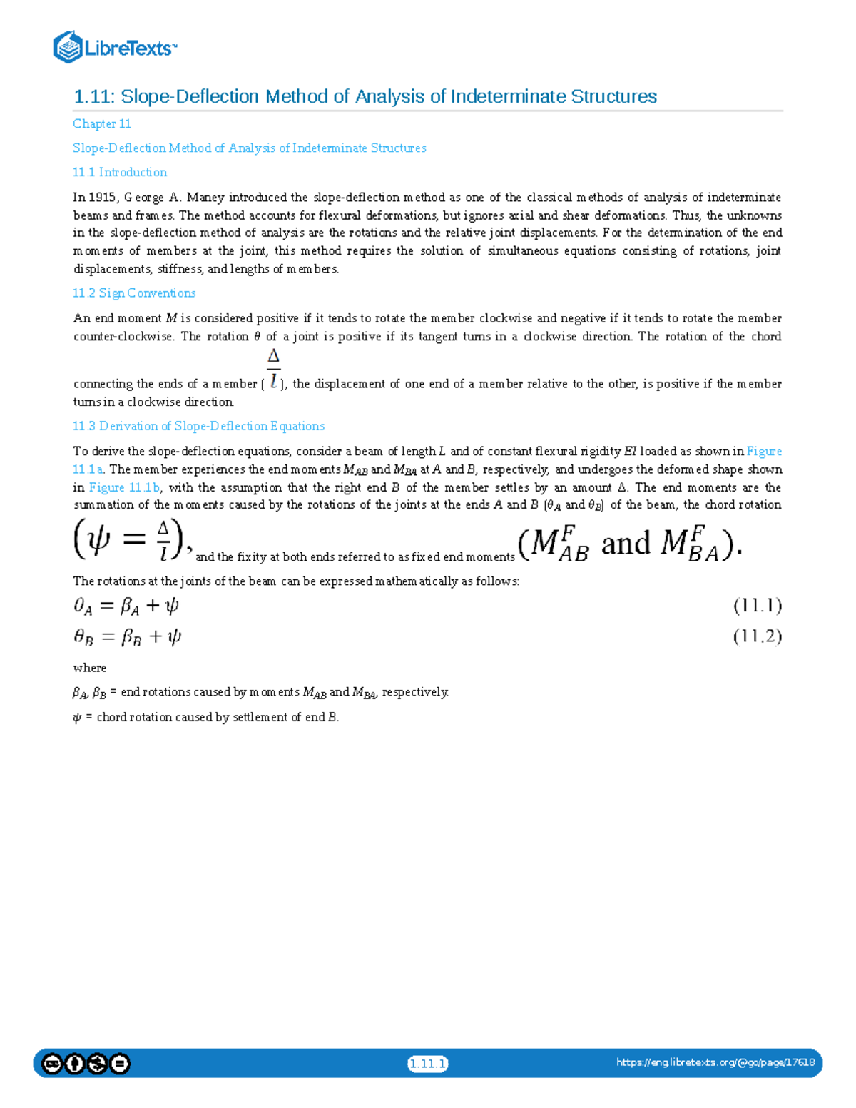 Slope Deflection method - 1: Slope-Deflection Method of Analysis of Indeterminate Structures ...