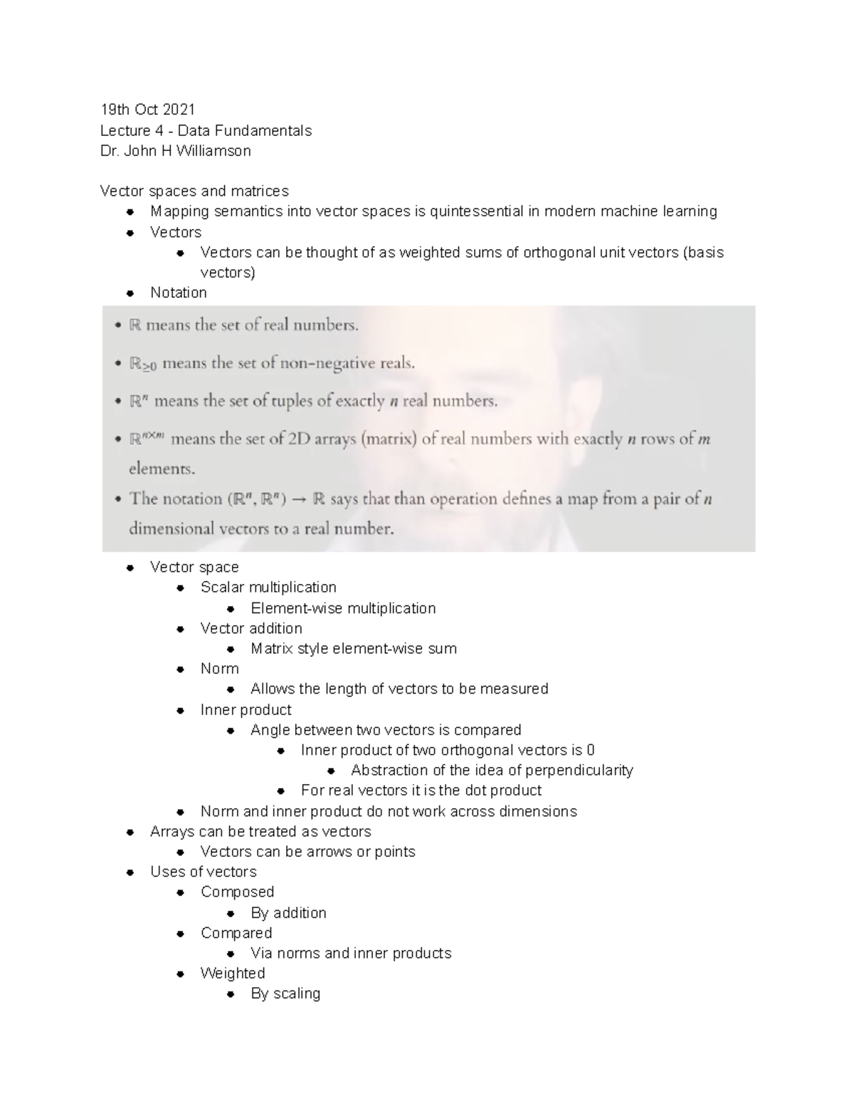 Data Fundamentals Lecture 4 - 19th Oct 2021 - 19th Oct 2021 Lecture 4 ...