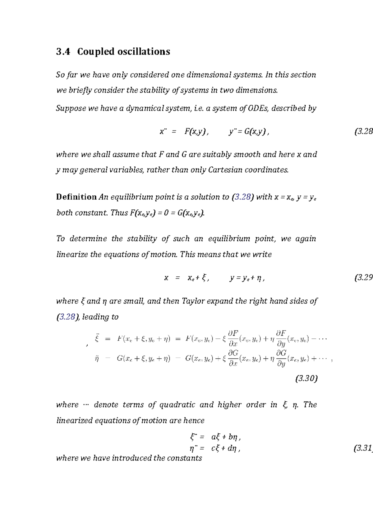 Dynamics-3-3 - Coupled oscillations - 3 Coupled oscillations So far we ...