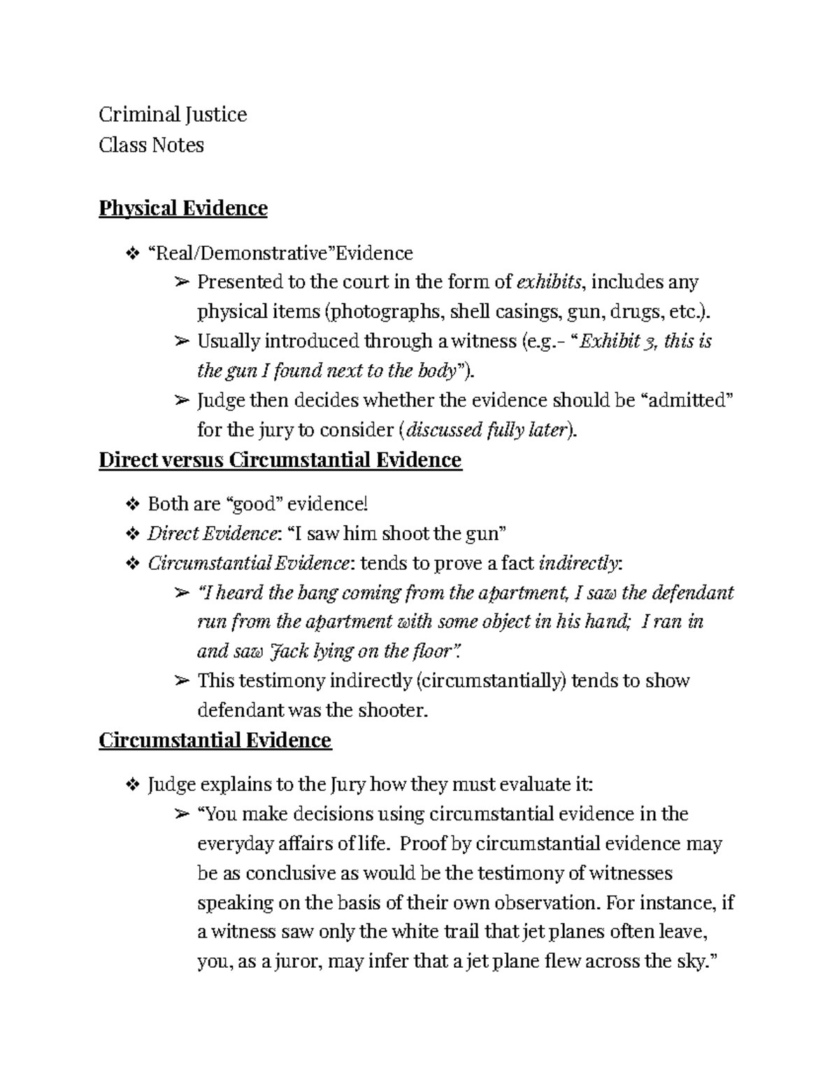 CRJ 4 - The process of trial - Criminal Justice Class Notes Physical ...