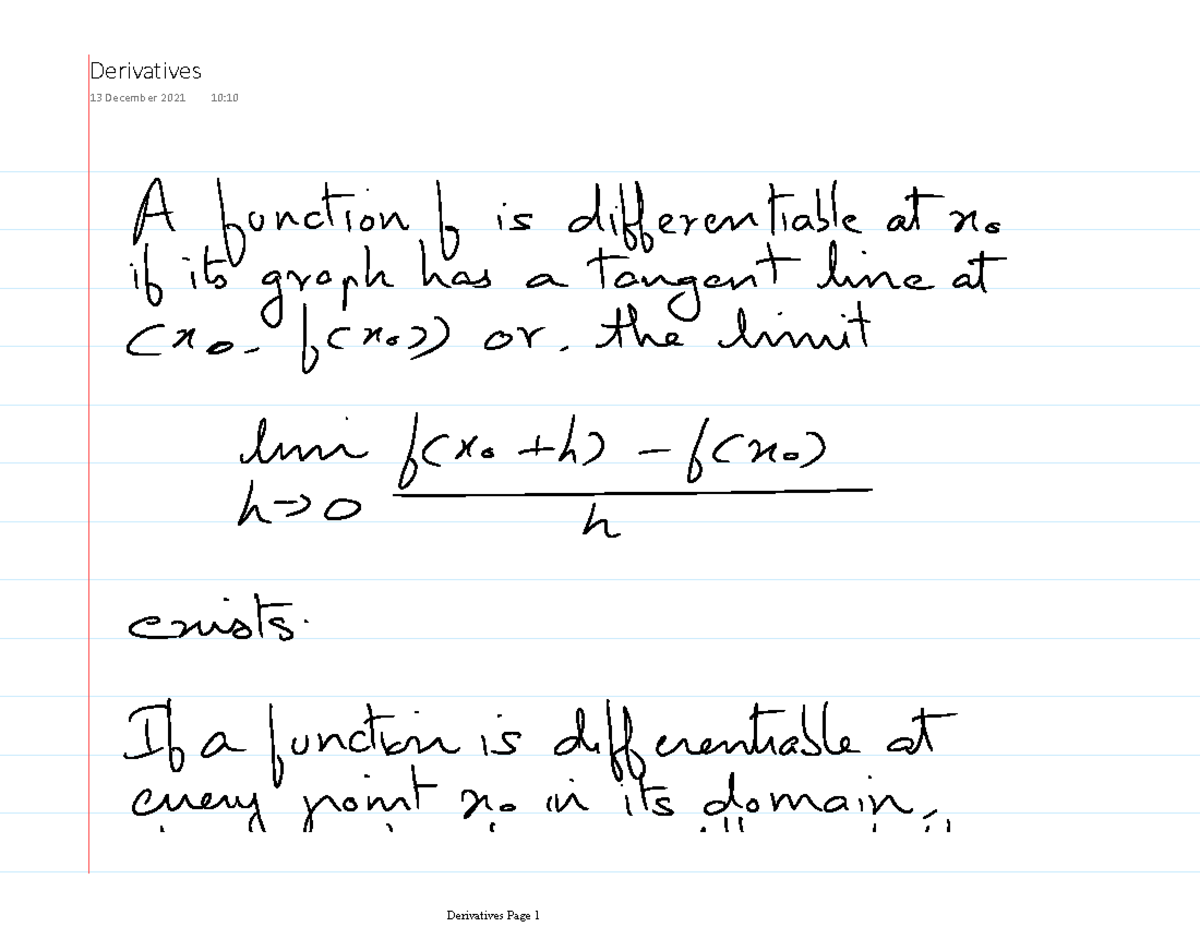 Lecture 13 - Derivatives - Optimisation in Economic theory ...
