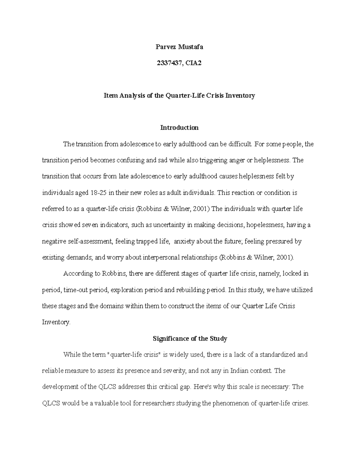 Parvez Item Analysis CIA2 29d59bdfe01bf8198afb704490 b4c49b - Parvez ...