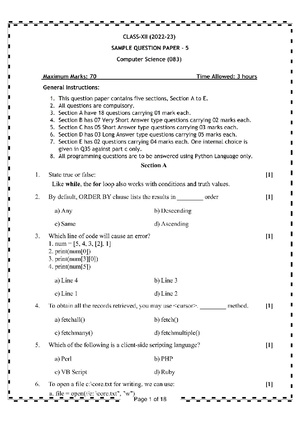 Computer Science 2023 Set - 4 - Computer Science – II Database Management System - Studocu