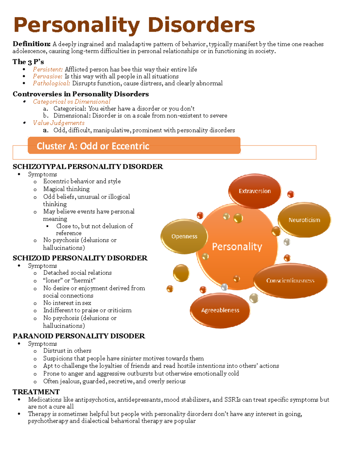 Personality Disorders Overview - Personality Disorders Definition: A ...