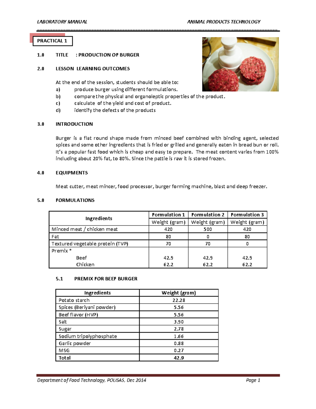 LAB Manual Animal Products - - Studocu