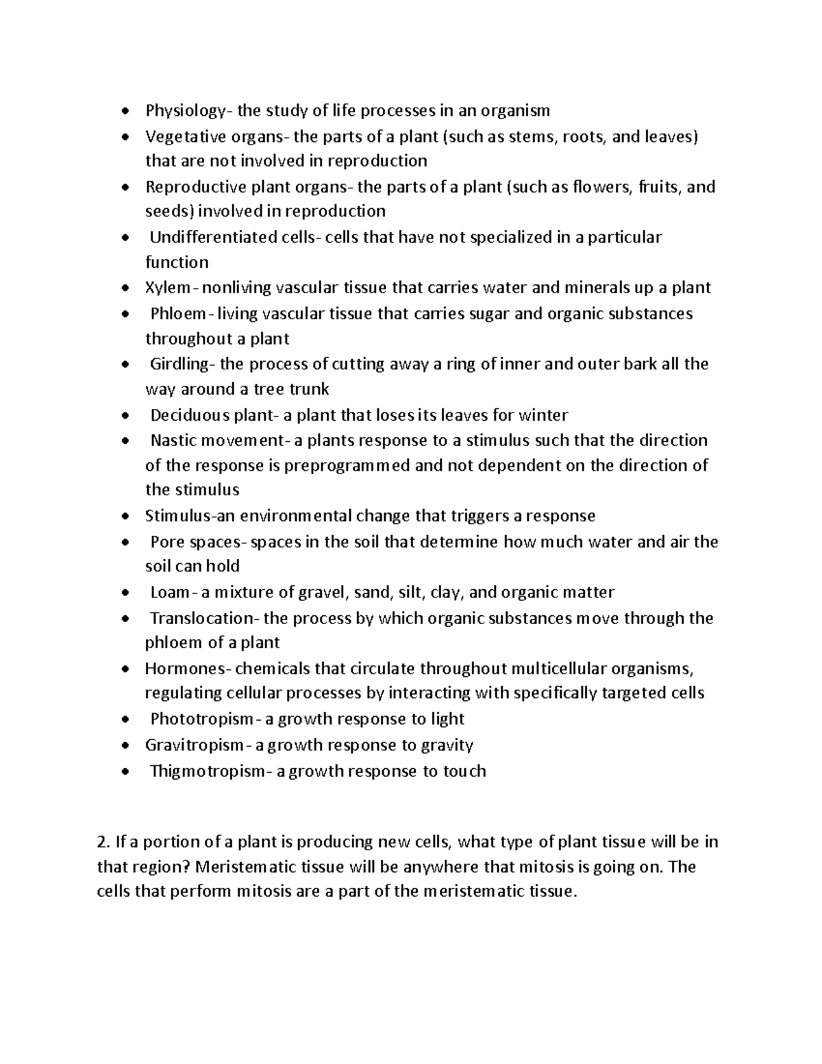 Bio study guide 12 - Physiology- the study of life processes in an ...