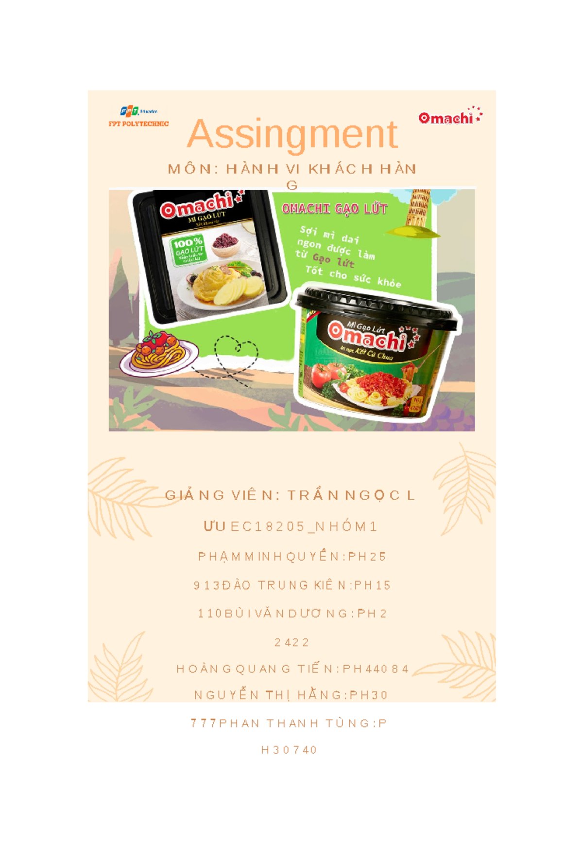 Bìa - wszw - Tin học đại cương - Assingment M Ô N : H ÀN H VI KH ÁC H H ...