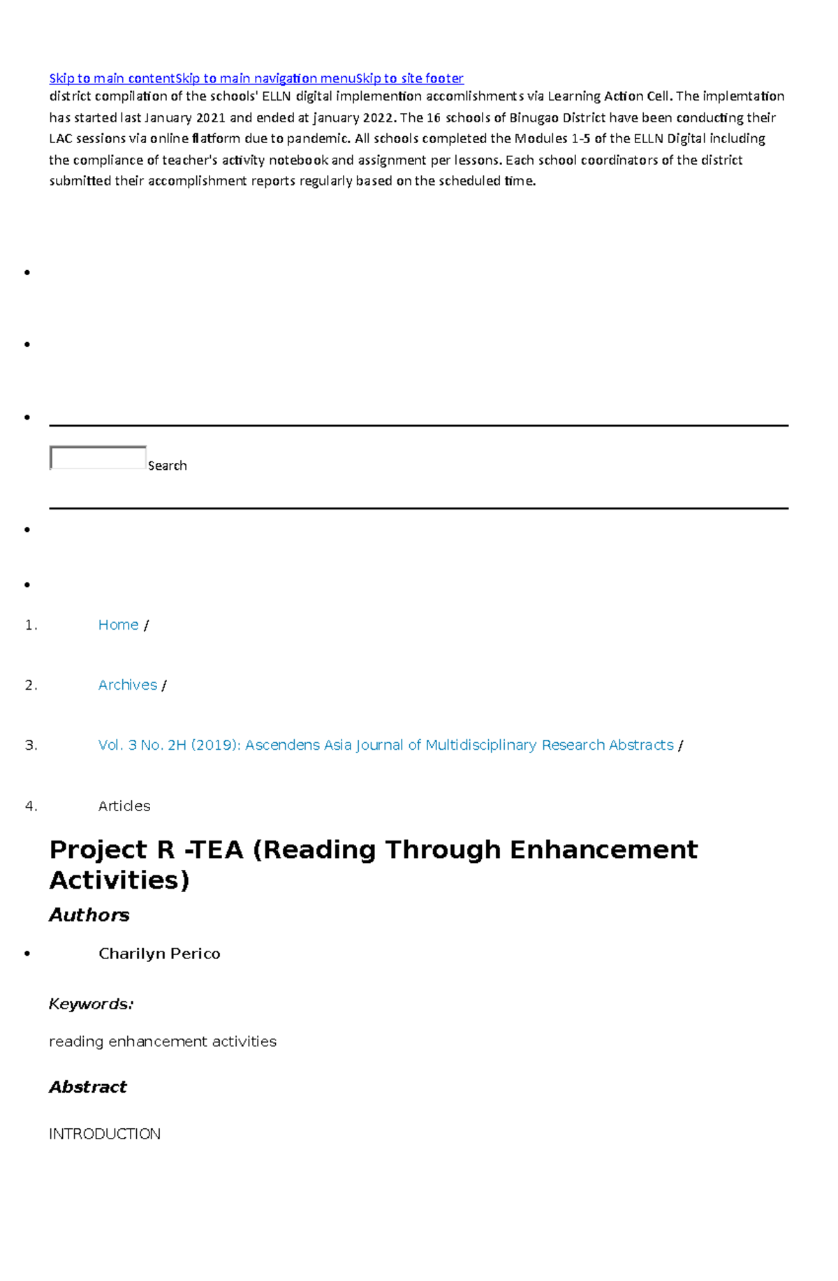 Claveria reading - Skip to main contentSkip to main navigation menuSkip ...