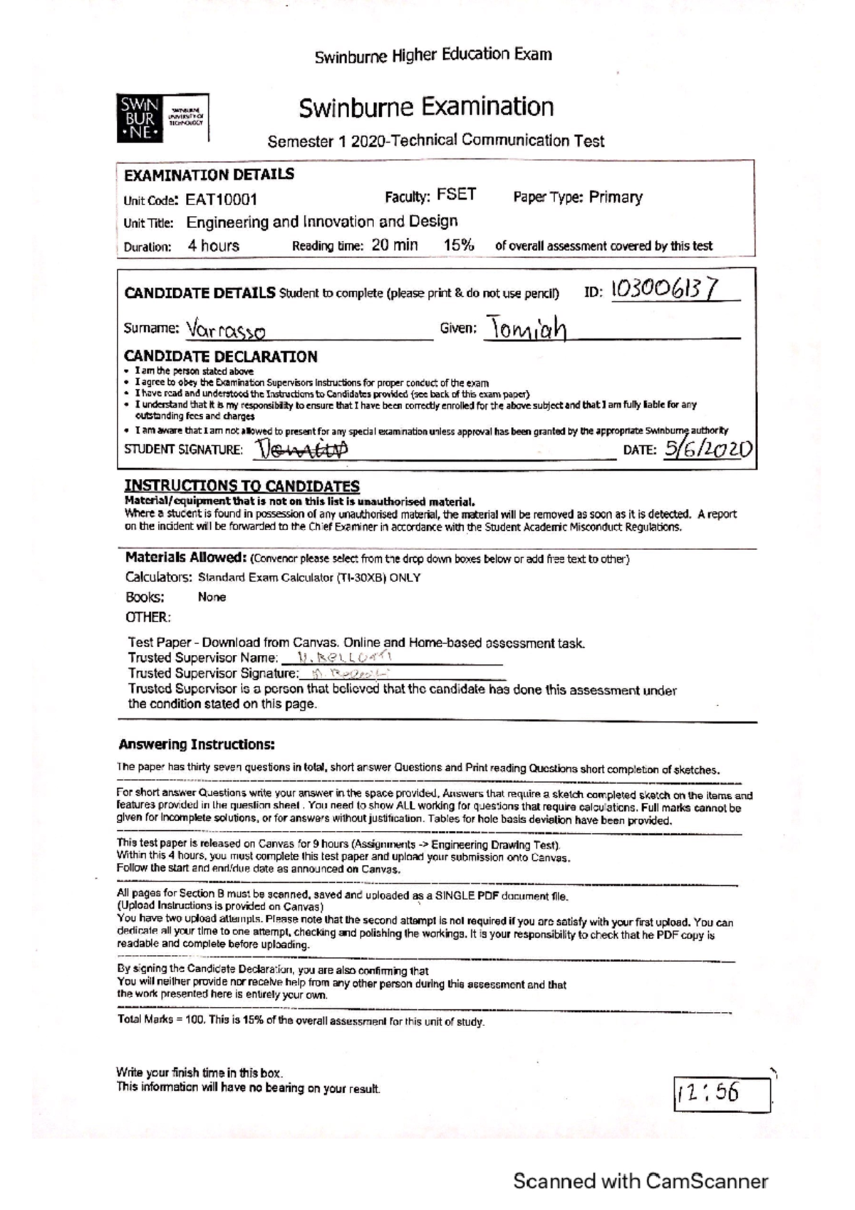 Test part b - Assinments - ENG10001 - Studocu